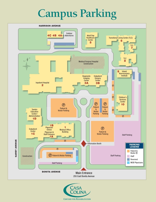Campus Parking | Casa Colina Hospital and Centers for Healthcare